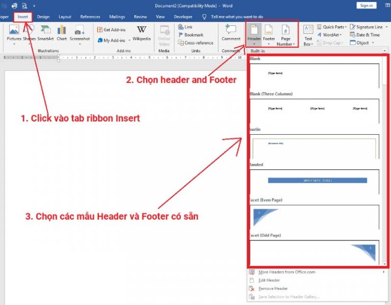 Header and Footer trong Word 2019 Cách tạo và xóa Header and Footer ...